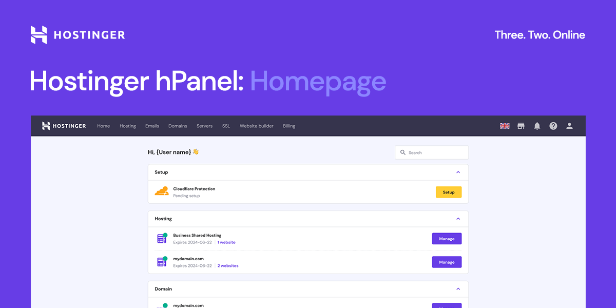 What is hPanel of Hostinger?